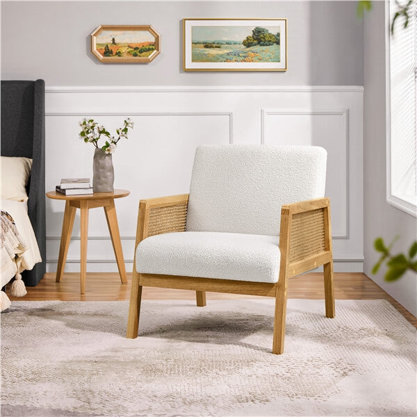 Yaheetech Velvet Accent Chair Upholstered Barrel Chair Sitting Chair ...