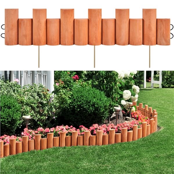 Garden Edging Border Wooden Garden Border Edging - 15.7" High Flexible ...