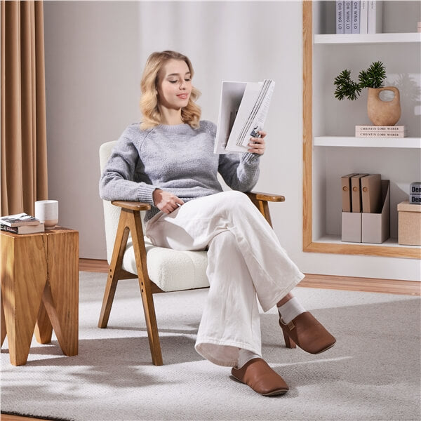 Yaheetech Modern Upholstered Living Room Chairs with Solid Wood Legs ...