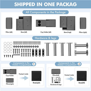 Yaheetech Adjustable Couch Sleeper Modern Faux Leather Home Recliner ...